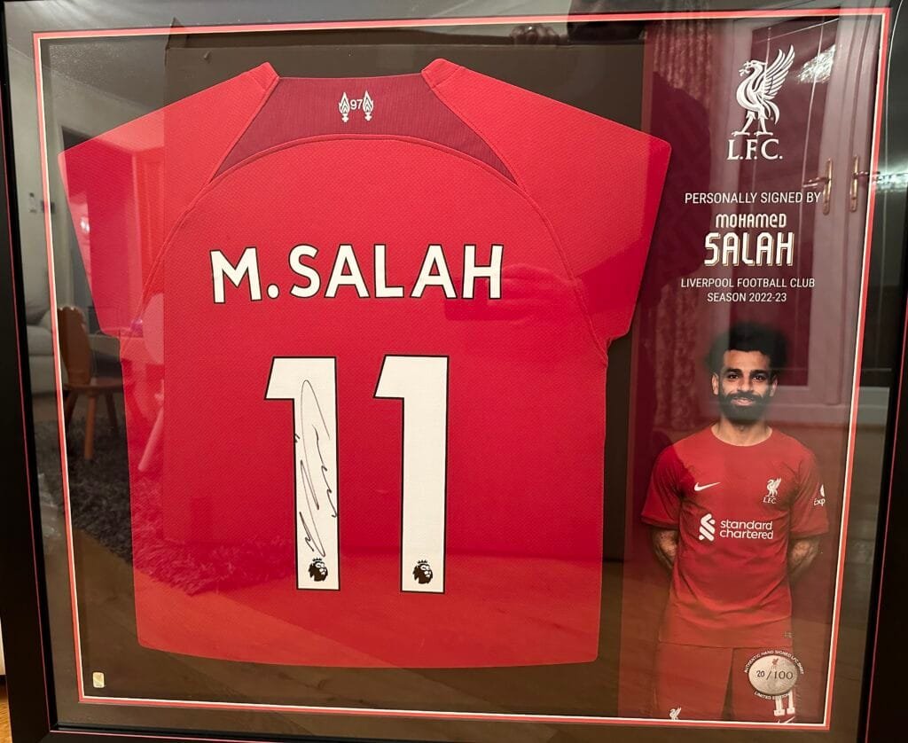 Mohamed Mo Salah signed 2022/23 Liverpool shirt. Limited Edition of 100 ...